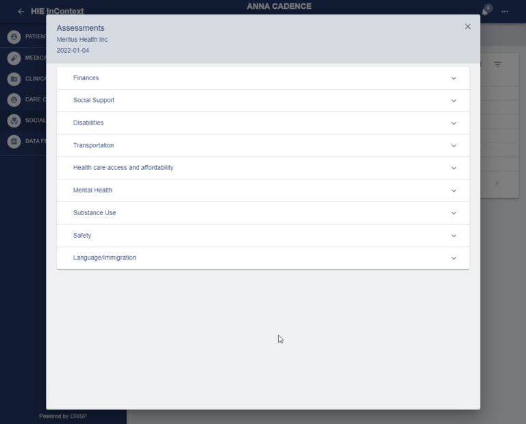 Access Social Needs Data via CRISP InContext Application - Improve ...